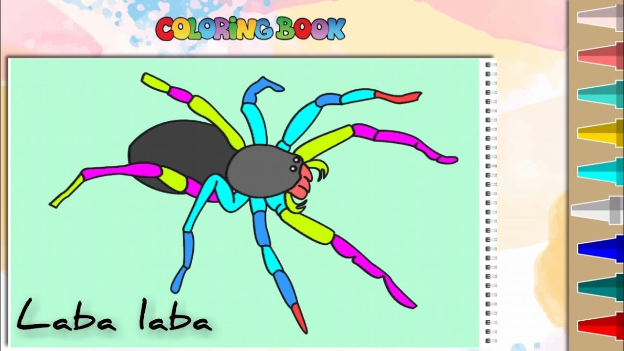 mewarnai gambar hewan laba laba diaplikasi#coloringbook#warnawarni ...