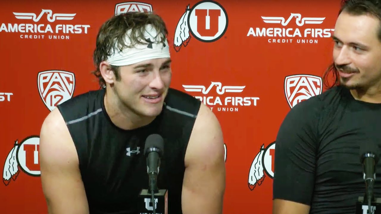 UTAH BEATS USC 43-42!! Post Game Press Conference - YouTube