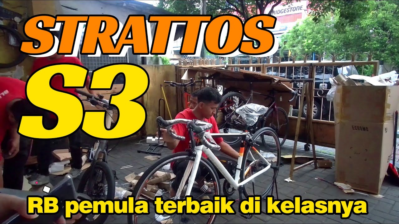 UNBOXING STRATTOS S3 ROAD BIKE PEMULA - YouTube
