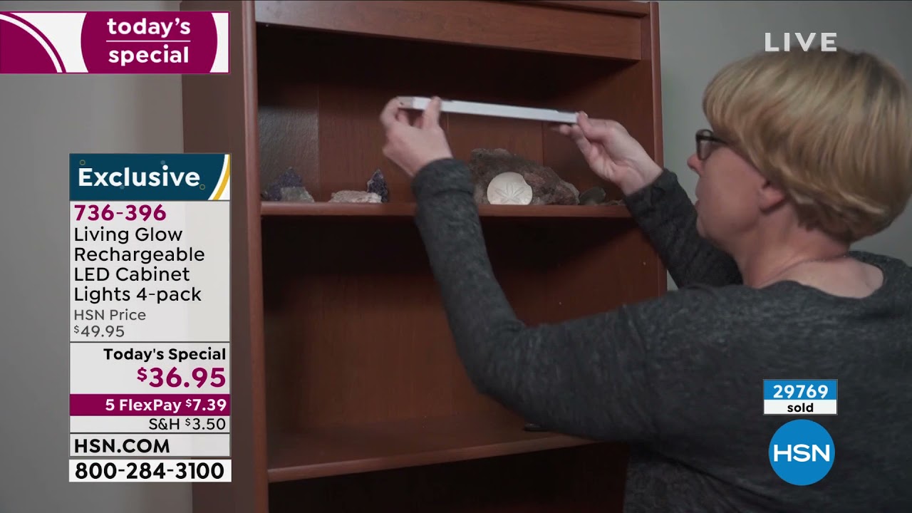 Living Glow Rechargeable LED Cabinet Lights 4pack with 2... - YouTube