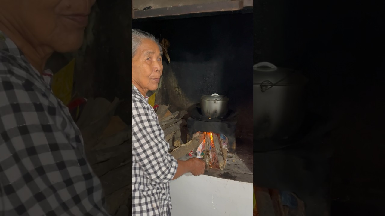 My Ilocano Grandma Cooking Rice with Her Old Traditional Stove in ...
