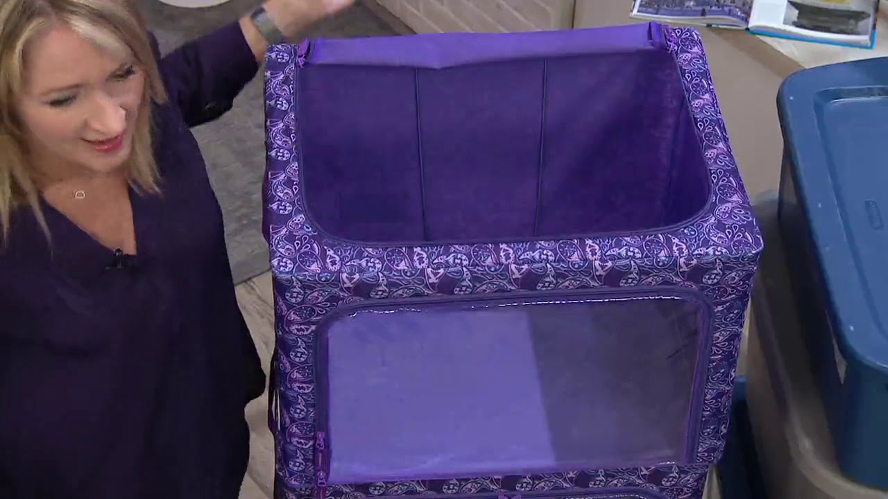 Periea Set of 2 Large Collapsible Storage Boxes on QVC - YouTube