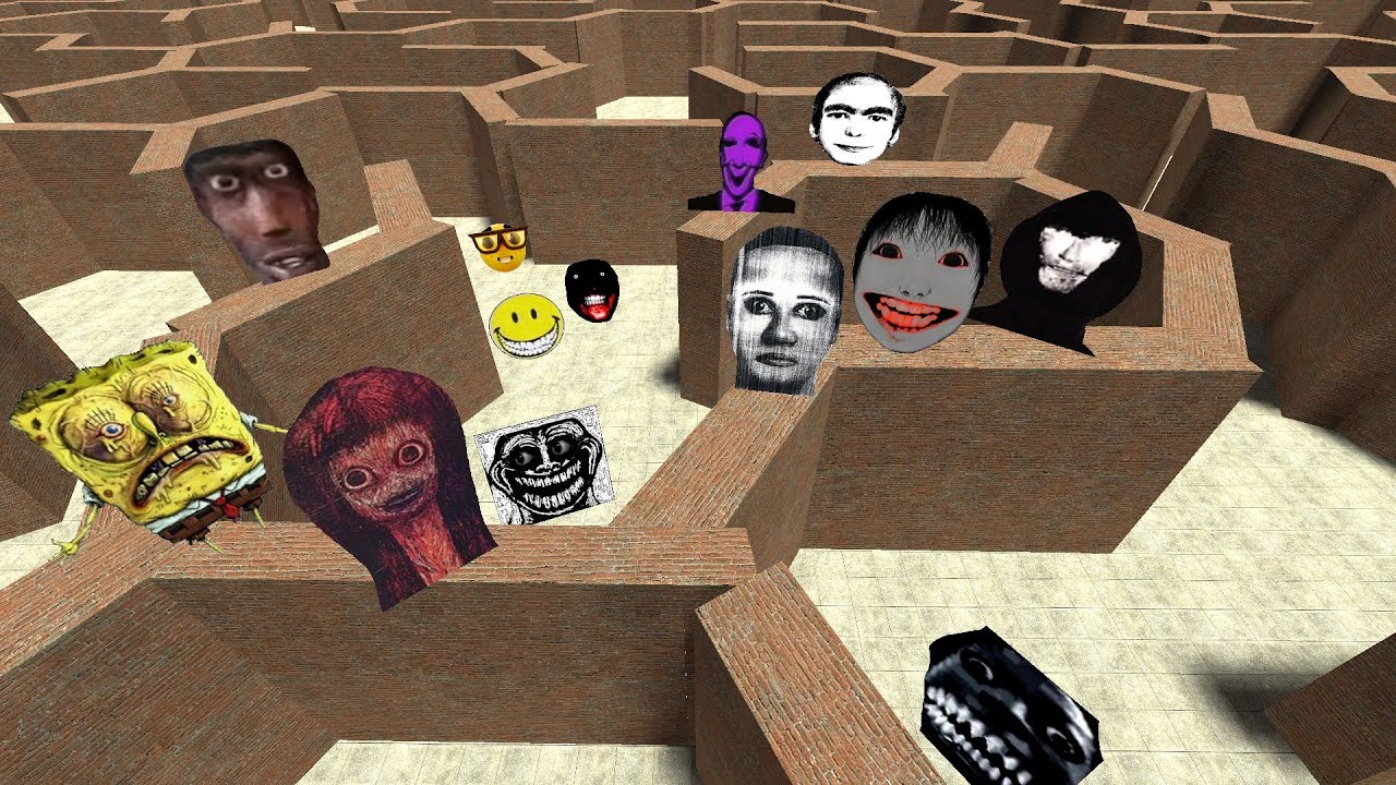 Nicos Nextbots in a Large Maze (part 1) In Garry`s mod! - YouTube