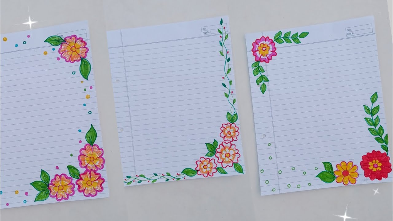 BEUTIFUL BORDER DESIGN IDEAS||NOTEBOOK BORDER DESIGN #diy # ...