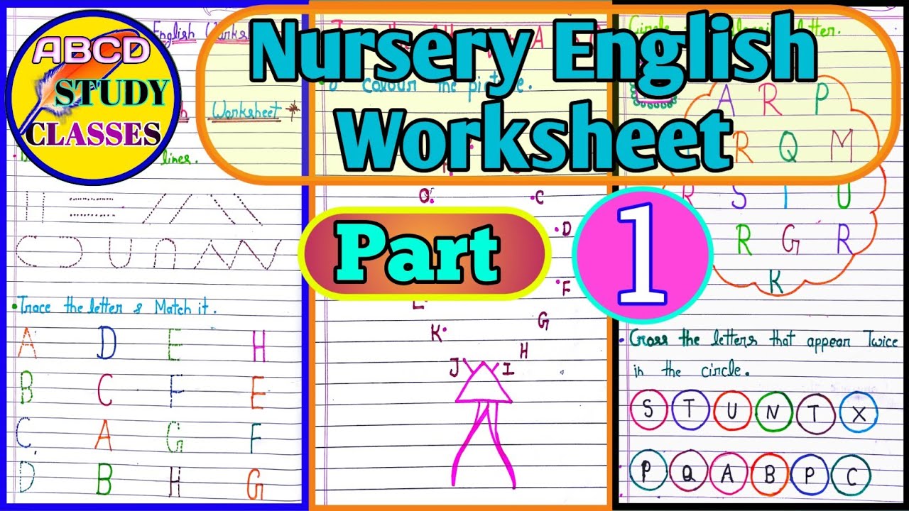 Nursery English Worksheet Part 1/ Nursery English Worksheet / English ...