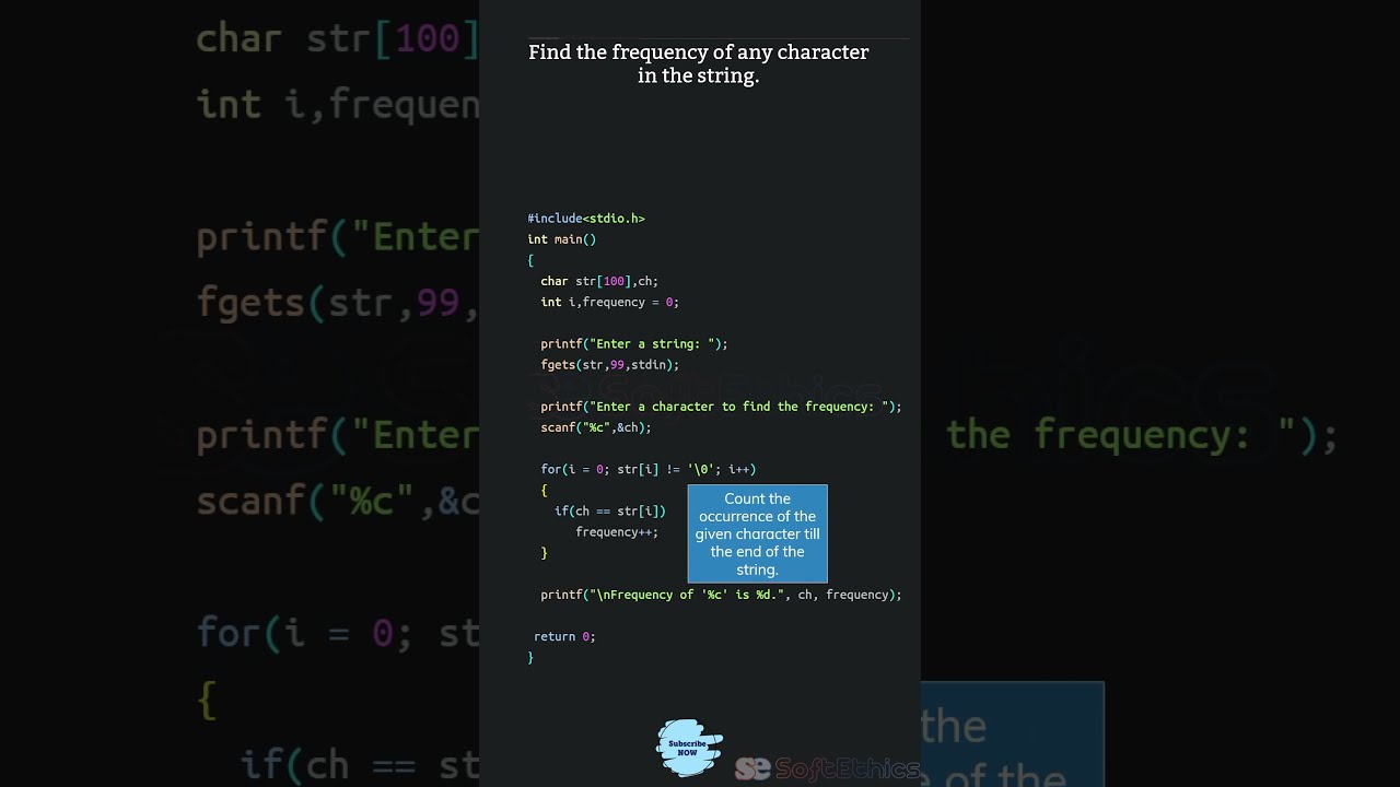 Frequency Of Character In String shorts shortfeed softethics string Frequency Of Character In String shorts shortfeed softethics string