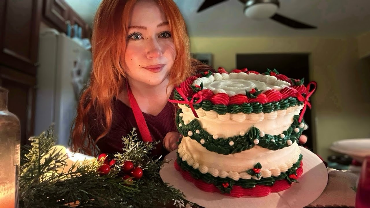 ASMR Baking a Vintage Christmas Cake (Close Whispered Voiceover) - YouTube