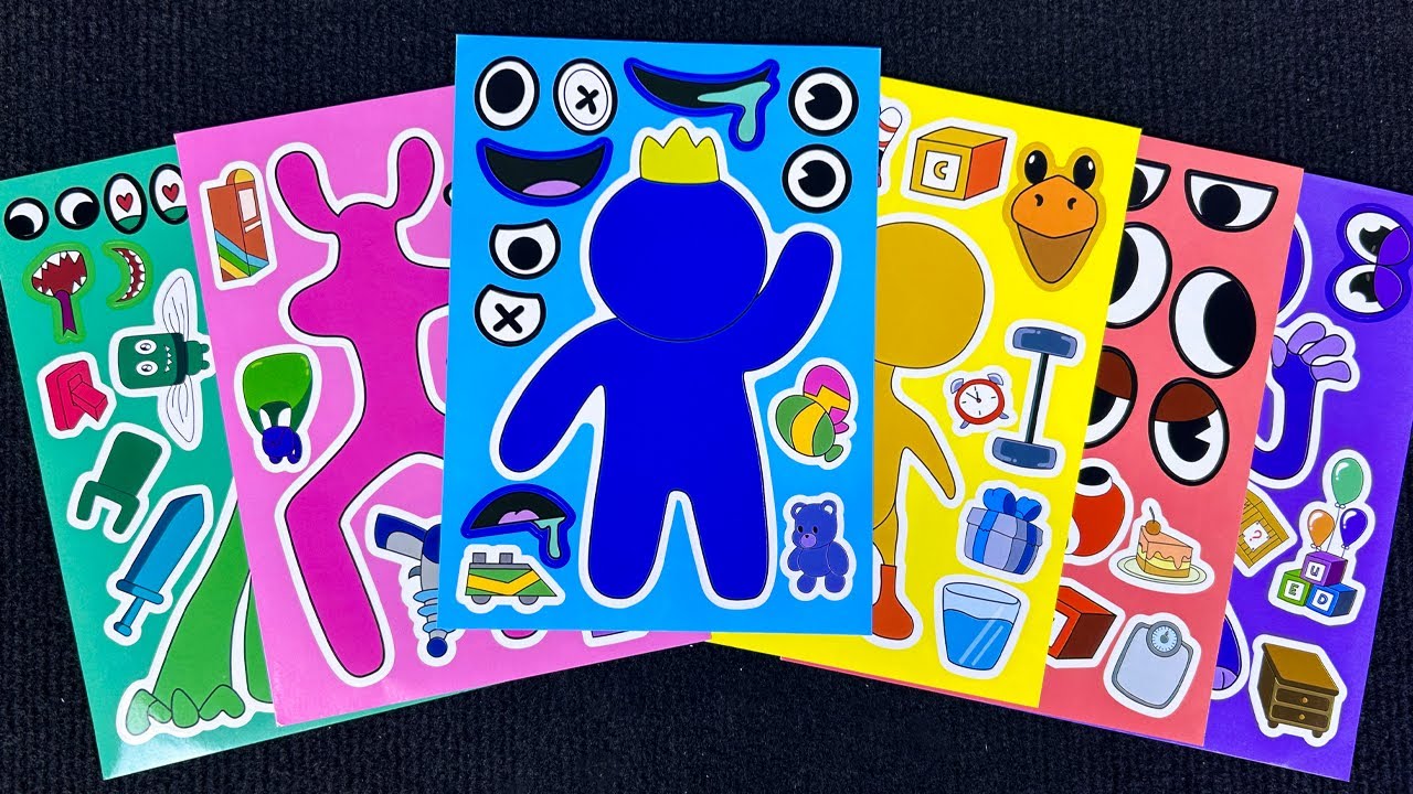 [ToyASMR] Decorate with Sticker Book Rainbow Friends #paperdiy #asmr # ...