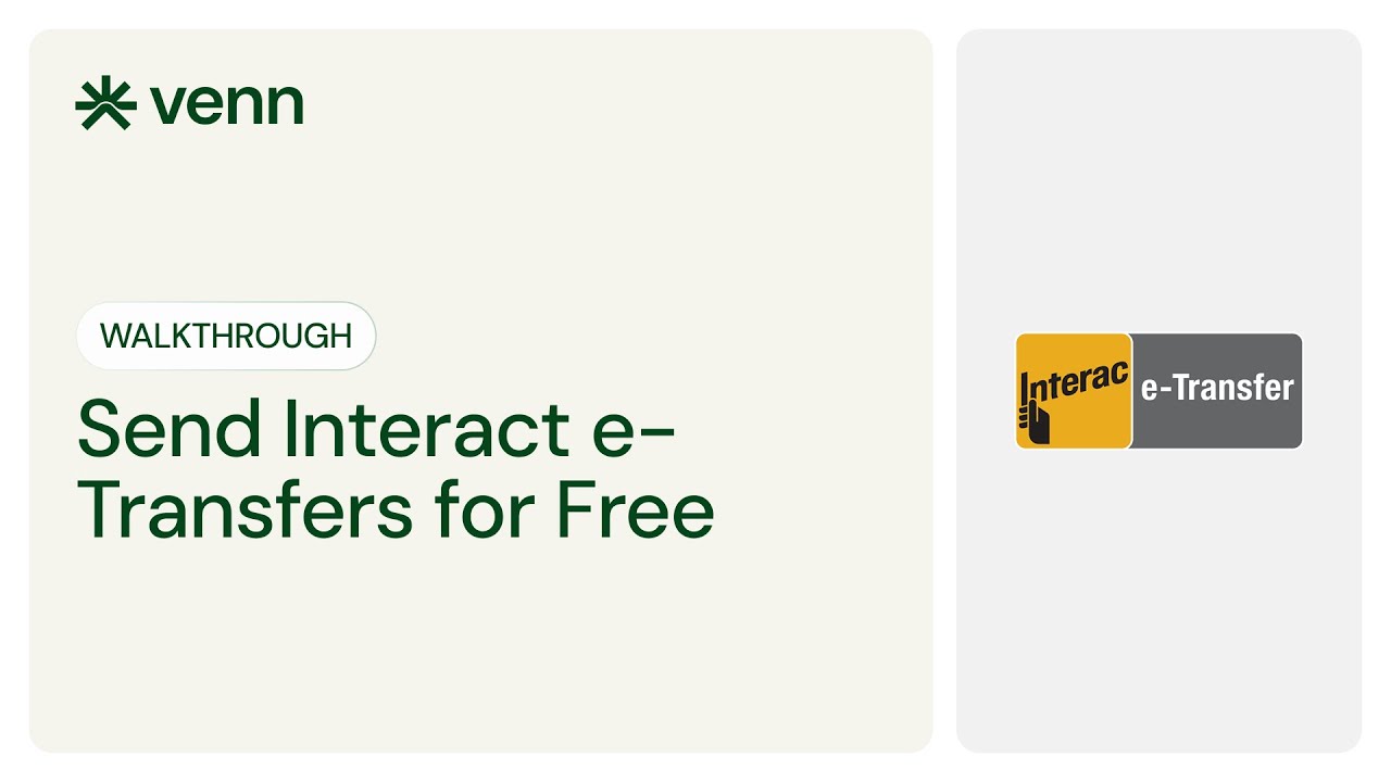 How to Send an Interac e-Transfer® Payments for Free with Venn - YouTube