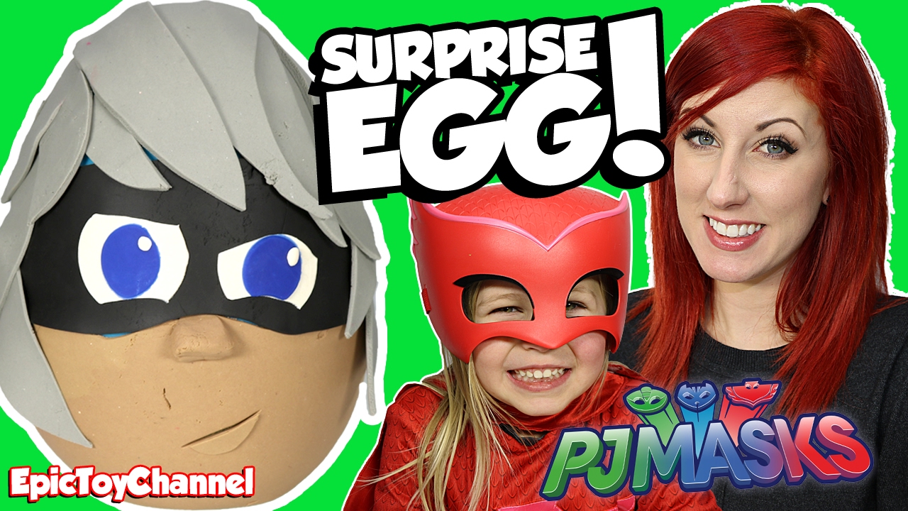 PJ MASKS Giant Surprise Egg Opened by Cassi & Zoey + Disney Cars ...