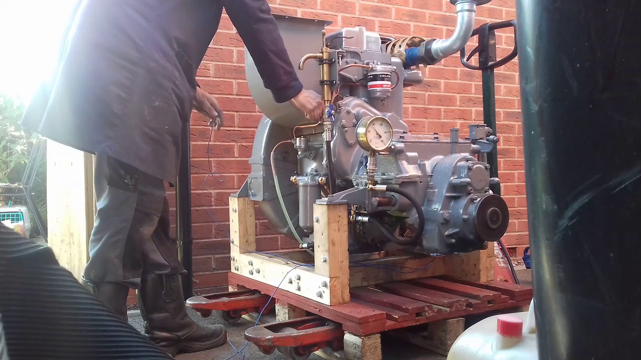 Lister HA2 marine second start cold after rebuild - YouTube