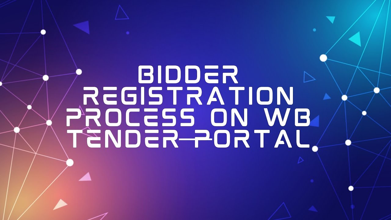 Bidder Registration process on WB Tender Portal - YouTube