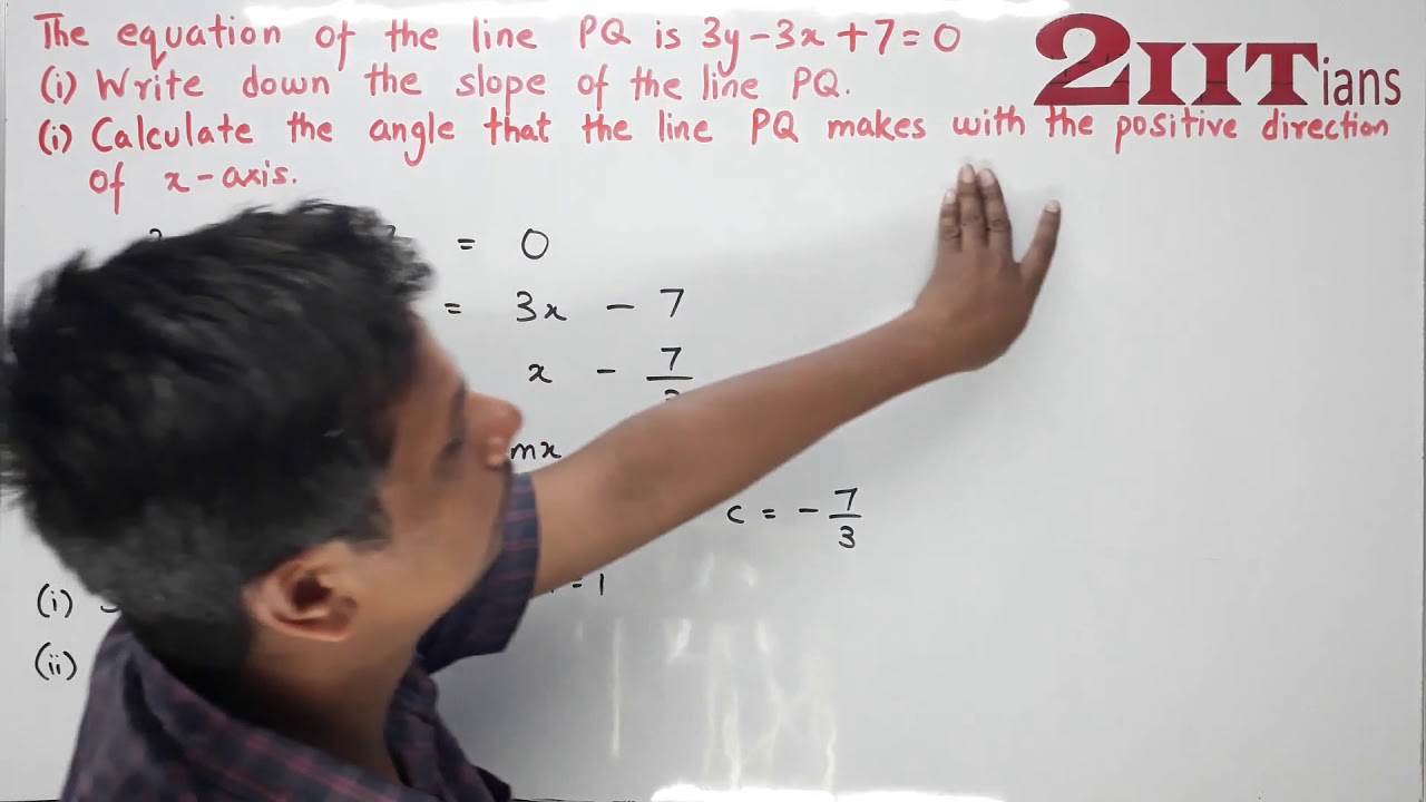 EQUATION OF A STRAIGHT LINE Exercise 12.1 Q8 Class X ICSE | IIT JEE ...