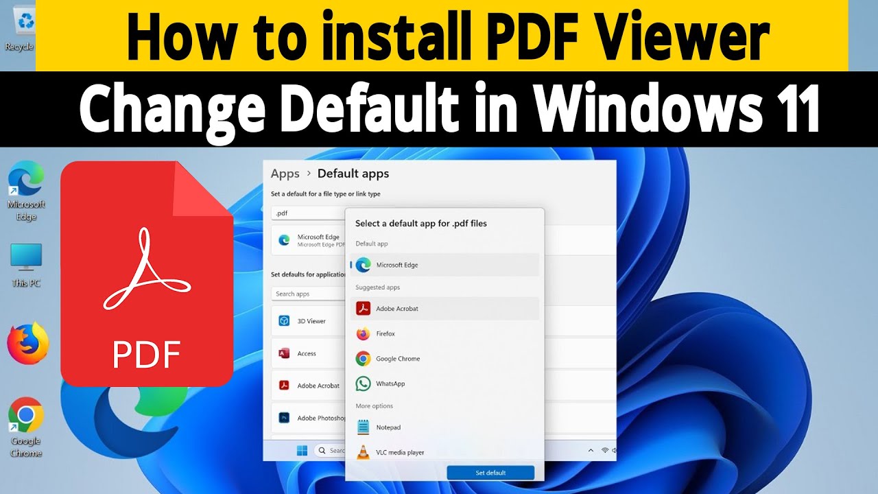 How to install PDF Viewer & Change Default in Windows 11 - YouTube