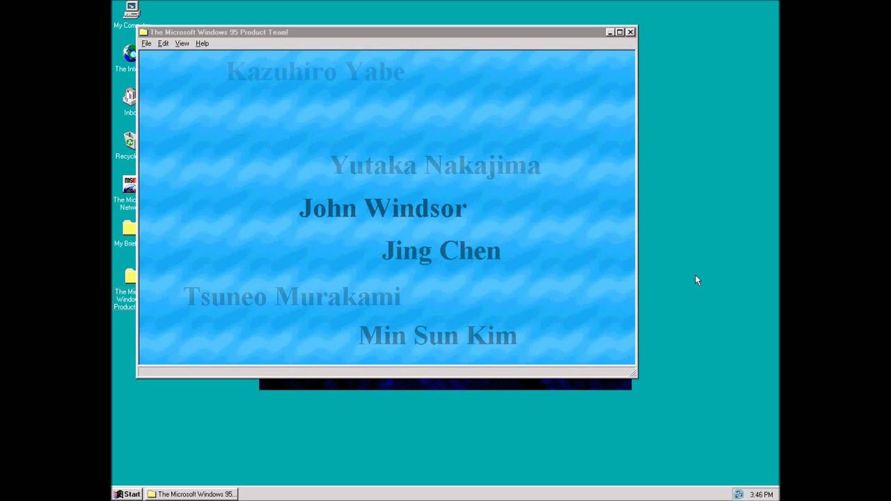 Windows 95 Product Team Easter Egg - YouTube