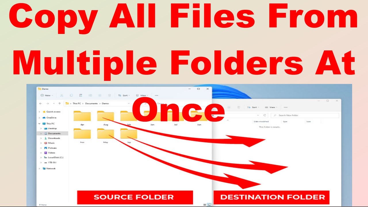 Copy All Files From Multiple Folders At Once - YouTube