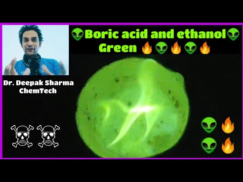 Boric acid and ethanol burn green flame| amazing reaction| - YouTube