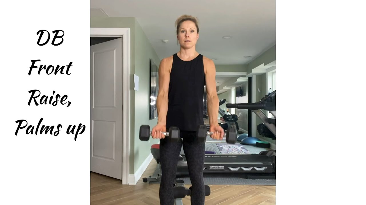 How to perform DB Front Raise, palms up - YouTube