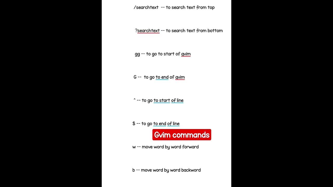 #Shorts Gvim commands - YouTube