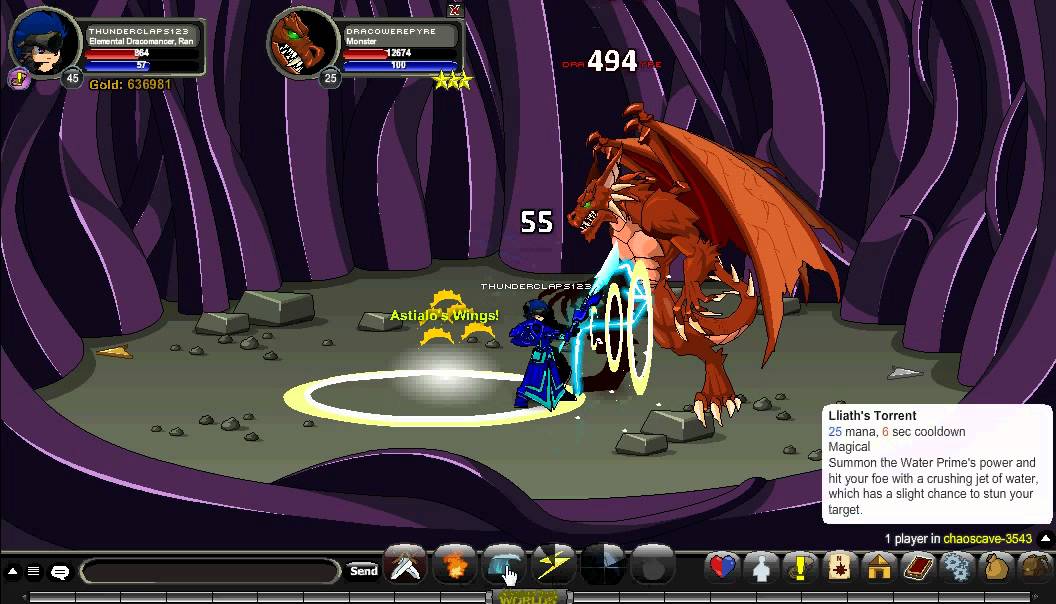 AQW Soloing Draco Werepyre using Elem Draco - YouTube