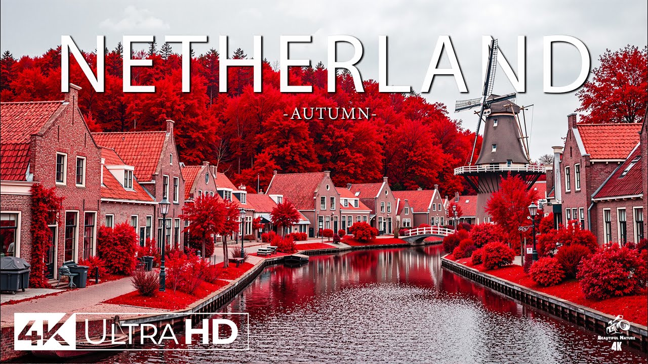 Netherlands in Autumn 4K 🍂 Peaceful Canals, Windmills & Colorful Fall ...