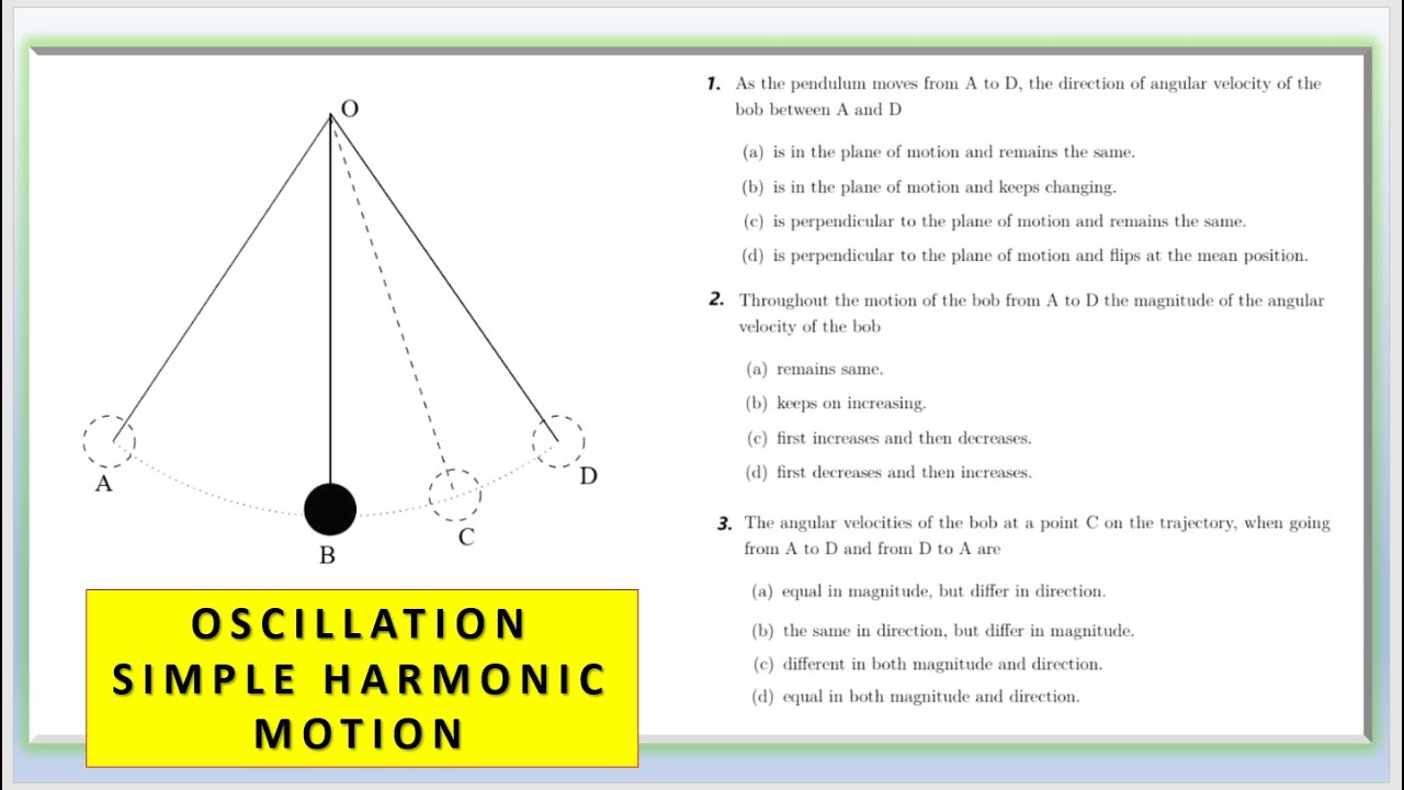 NEET 2025 - OSCILLATION CONCEPTUAL PROBLEM - SIMPLE HARMONIC MOTION QUESTION - JEE 2025 - YouTube