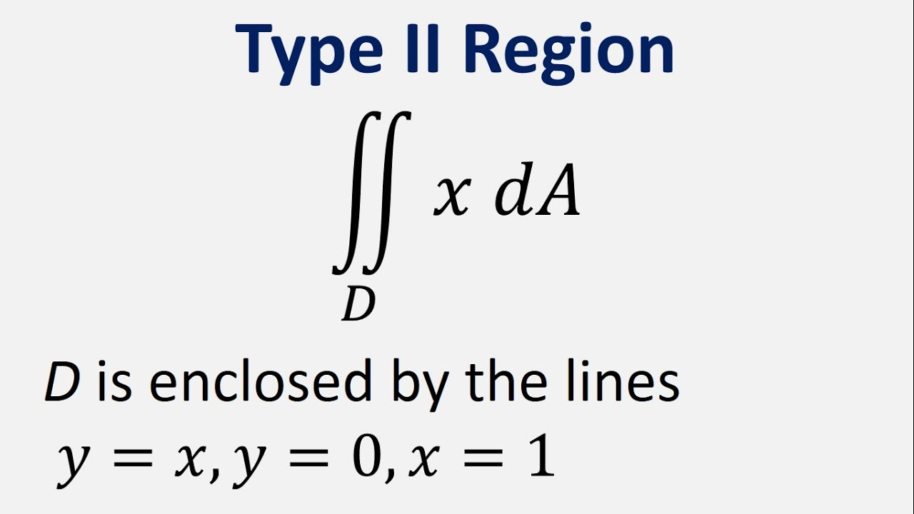 Evaluate double integral as type II region. x dA , D is enclosed by ...