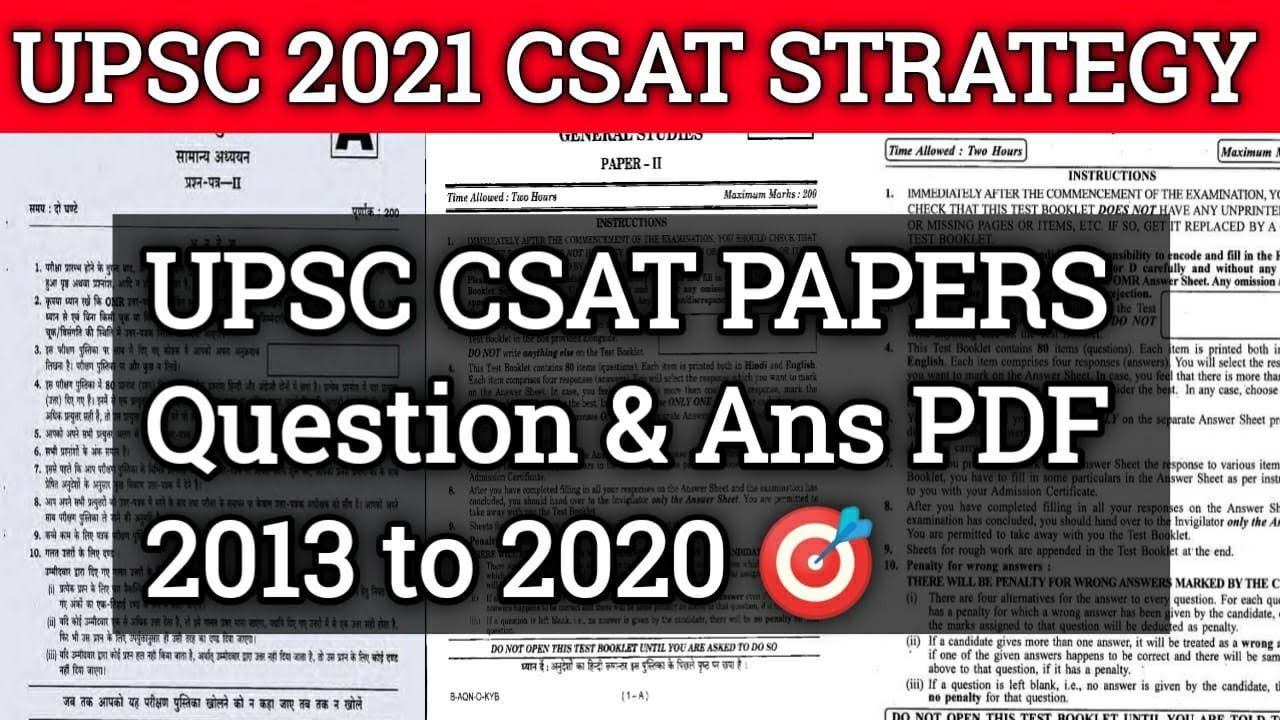 UPSC PRELIMS 2021 CSAT PREPARATION TIPS | UPSC CSAT 2013 - 2020 ...