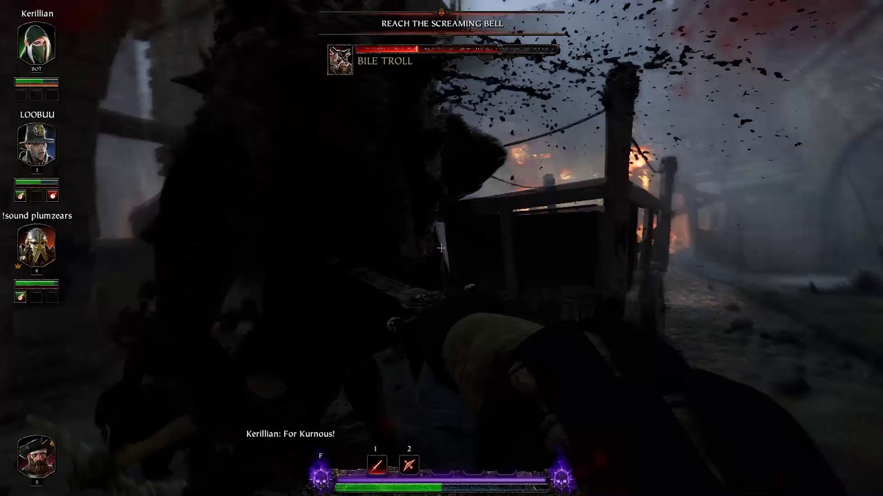 Warhammer Vermintide 2, fighting Bile Troll - YouTube