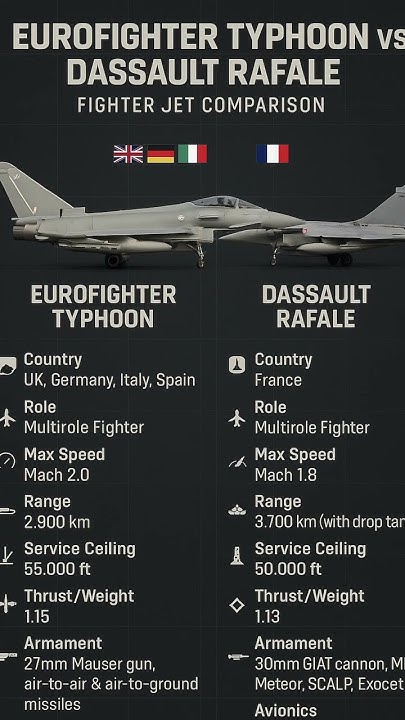 Eurofighter Typhoon vs Dassault Rafale: Ultimate Fighter Jet Comparison #aviationshorts # ...