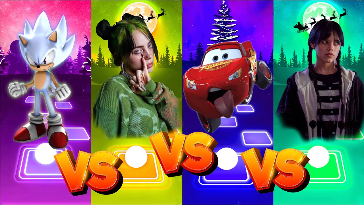 Sonic vs Billie Eilish vs McQueen vs Wednesday 🌟 Tiles Hop EDM Rush ...