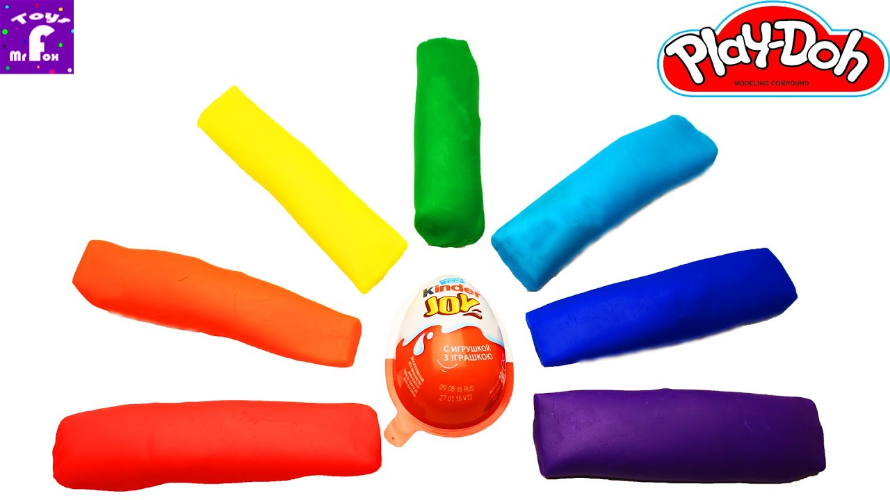 Play Doh Open Surprise Toys from Rainbow Big Surprise - YouTube