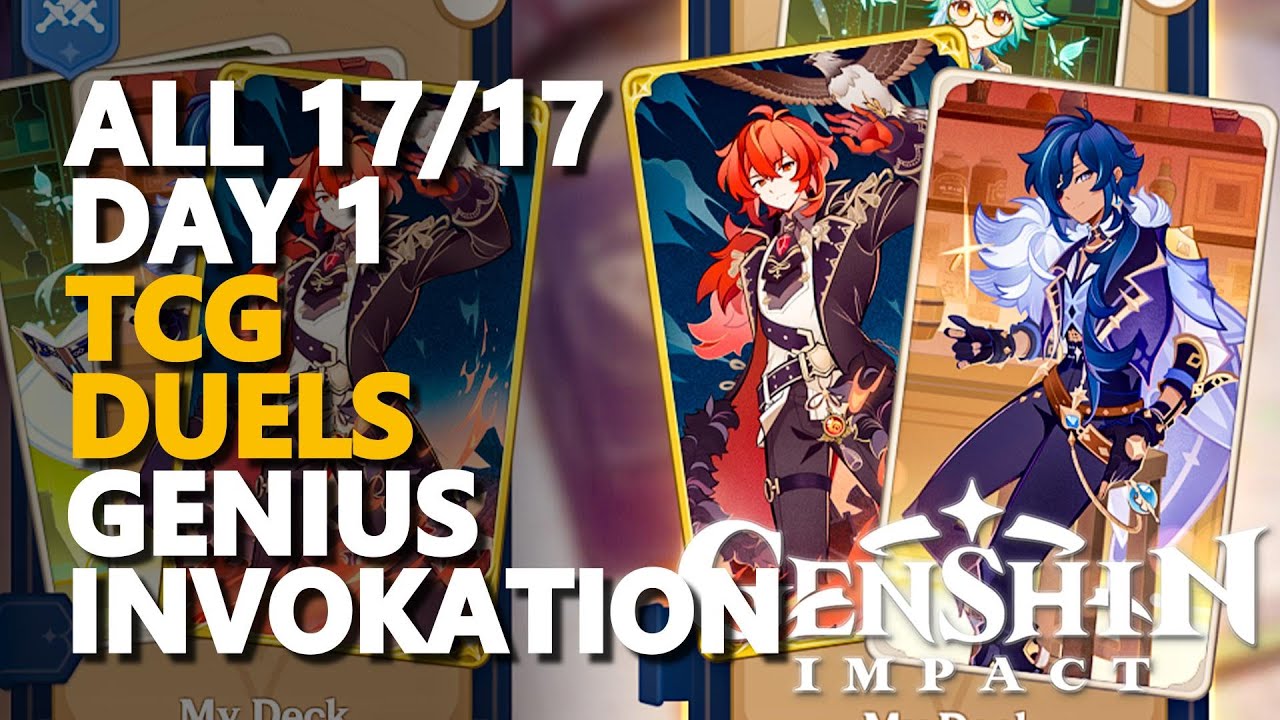 All Genius Invokation TCG Duels Day 1 Genshin Impact Card Games - YouTube