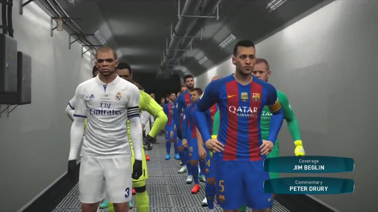 PES 2017 - Opening Gameplay El Clasico Barcelona vs Real Madrid - YouTube
