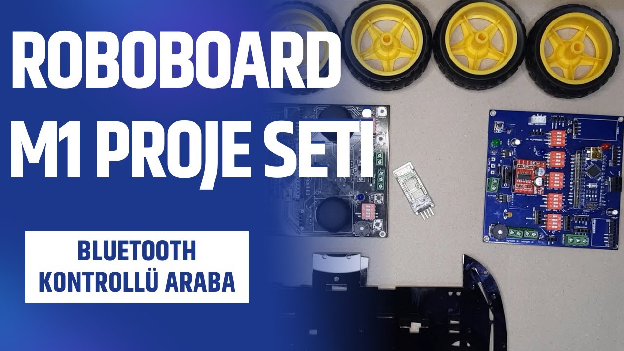 Roboboard M1 Proje Seti - Bluetooth Kontrollü Araba - YouTube