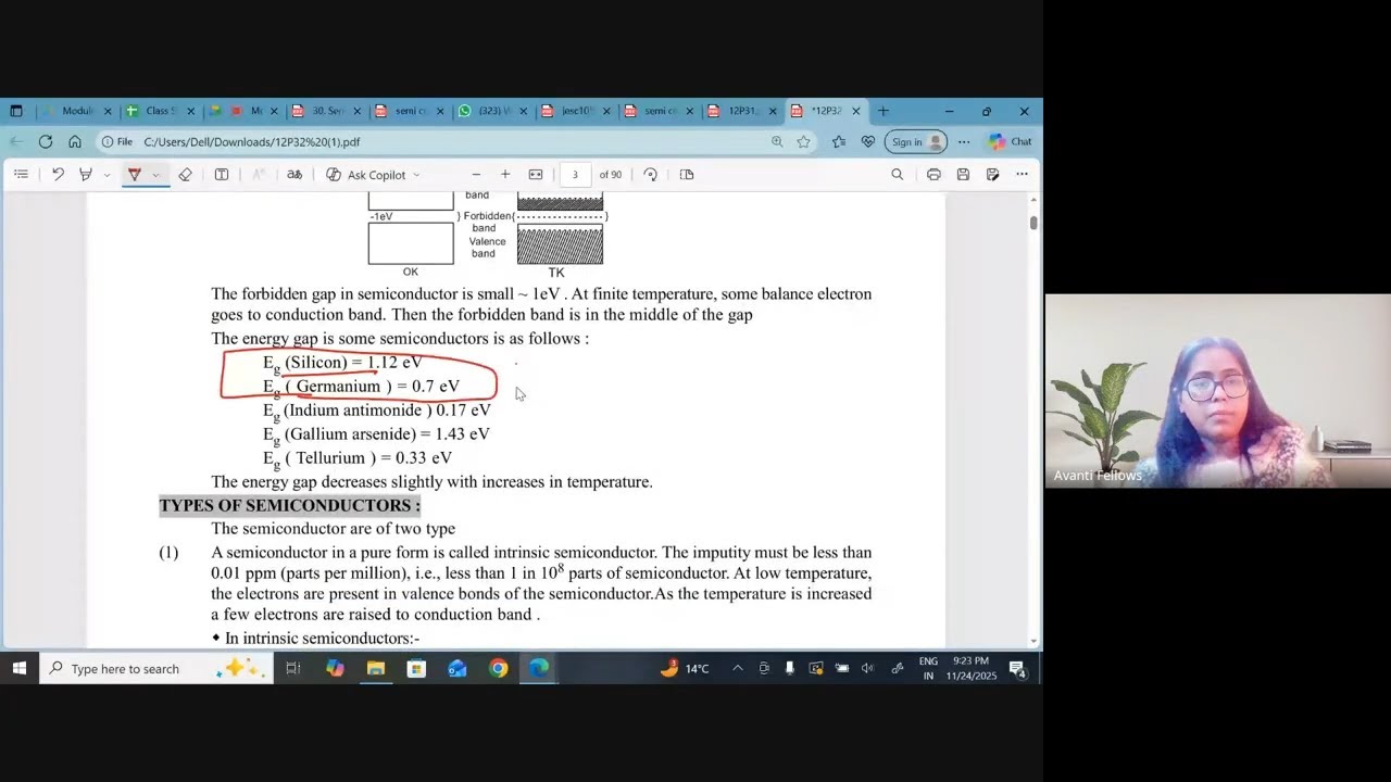 Semiconductor - Semiconductors Types | 12th JEE Physics | 24th Nov ...