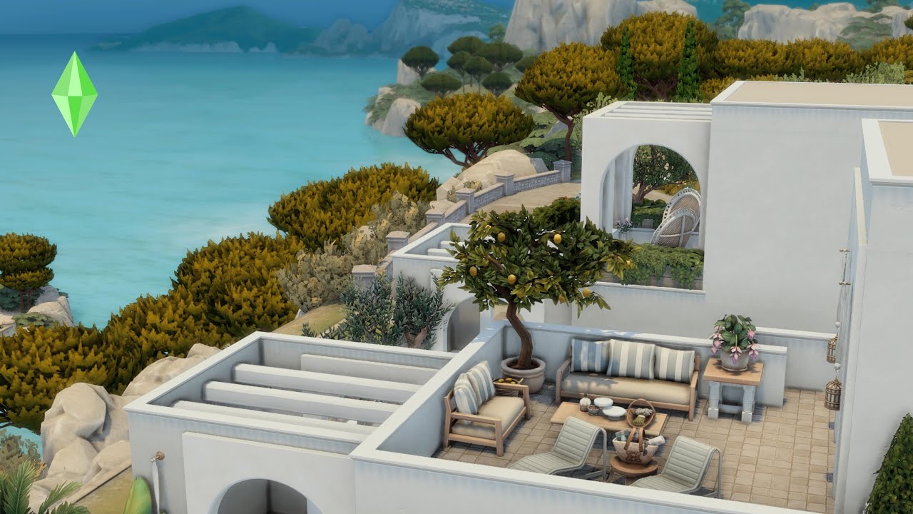 Mediterranean Beach House | The Sims 4 Speed Build | Mediterranean ...