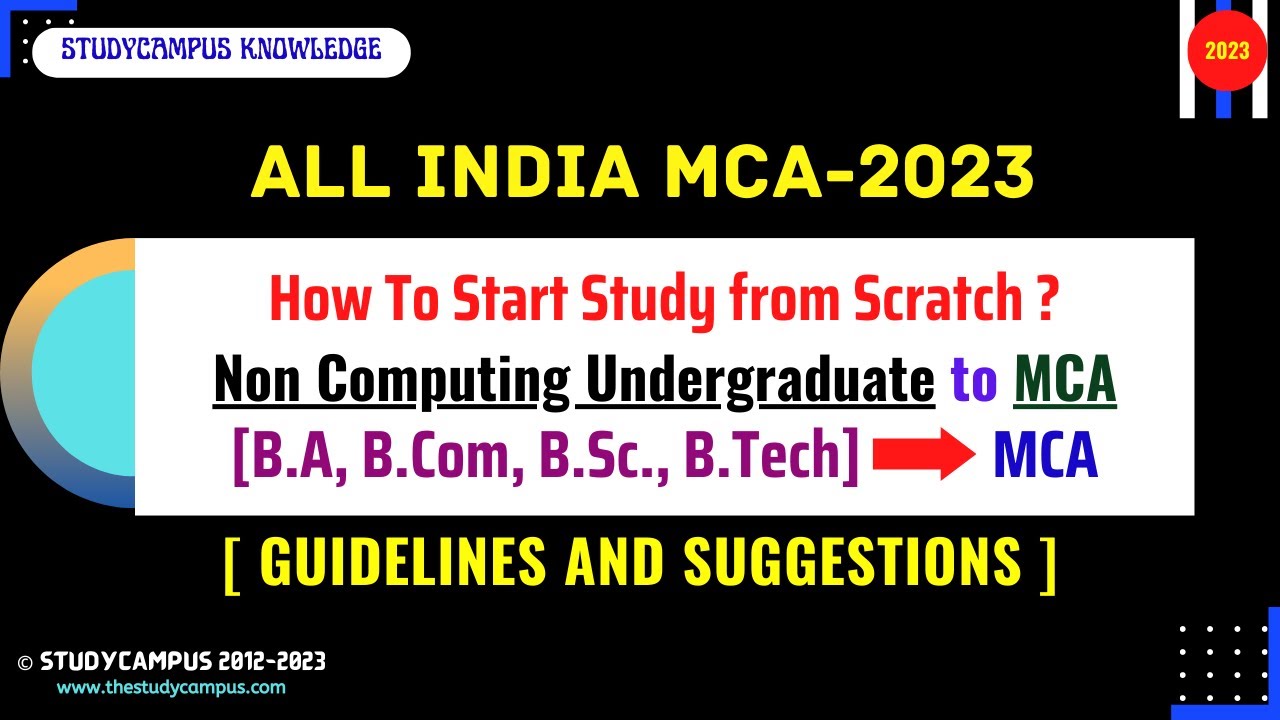 how to start mca study from scratch | non computing & non mathematics ...