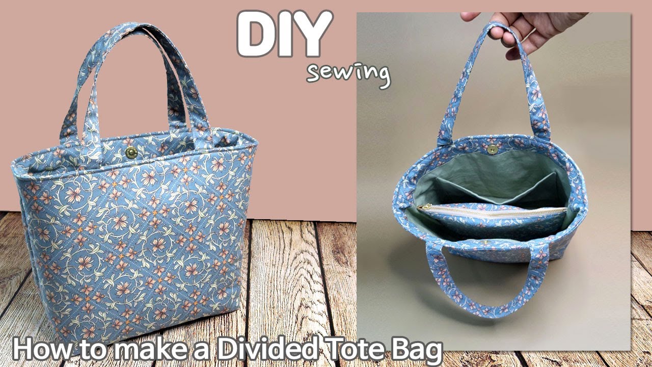 DIY 지퍼포켓 칸막이 토트백 만들기 | How to make a Divided Tote Bag | DIY Tote Bag ...