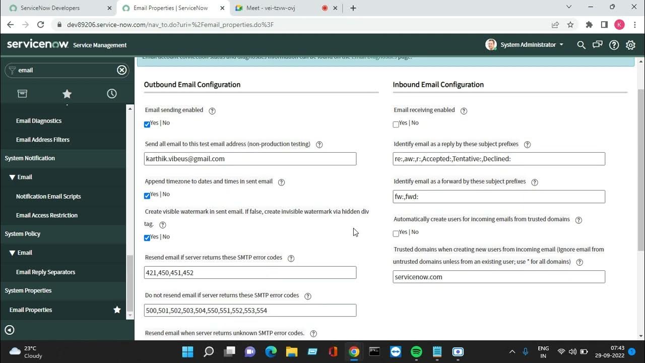 ServiceNow Outbound email notifications - YouTube