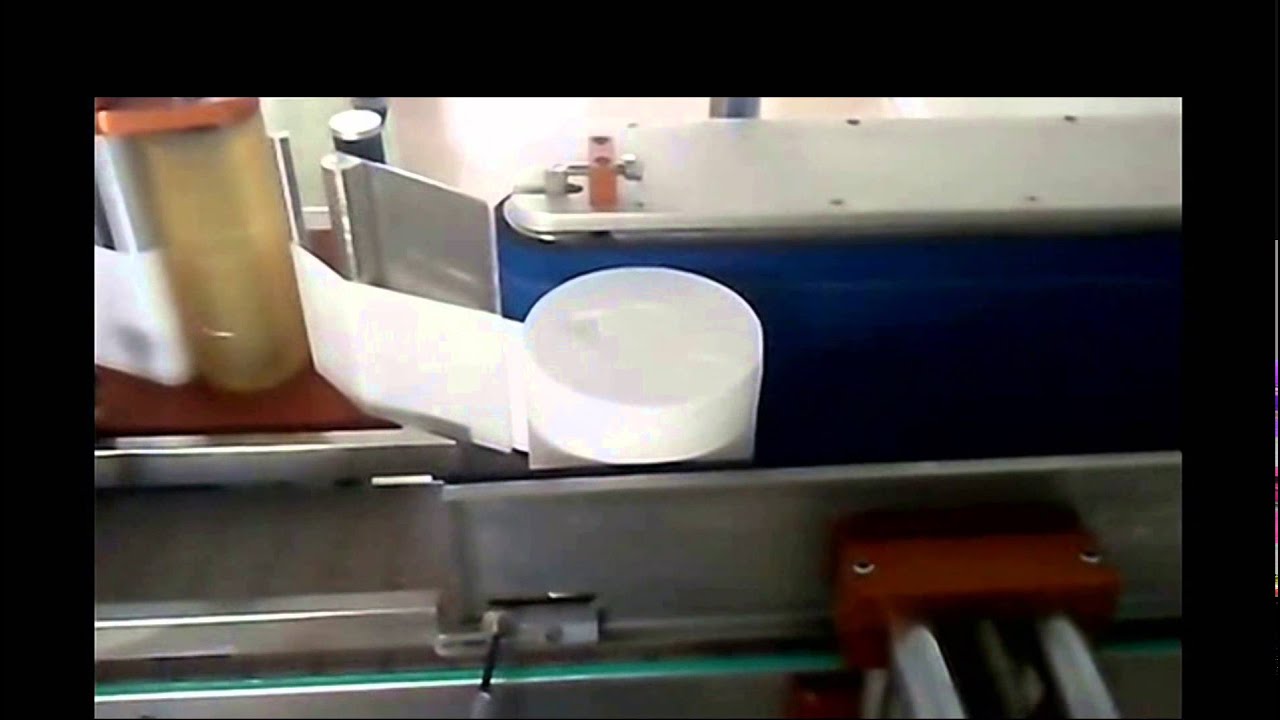 Vertical Adhesive Label Machine For Round Bottles Automatic Labeling System - YouTube