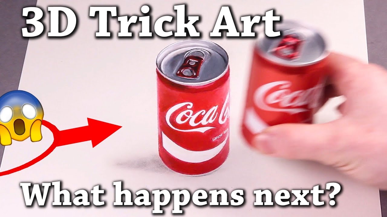 How to Draw 3D Coke Anamorphic Illusion to Test Your Brain! - YouTube