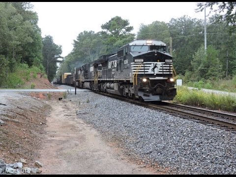 HD: NS 8316 leads NS Train 154 in Bremen, GA - YouTube