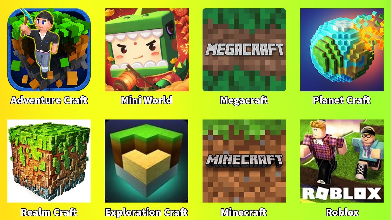 Minecraft,Roblox,Exploration Craft,Megacraft,Mini World,Planet Craft ...