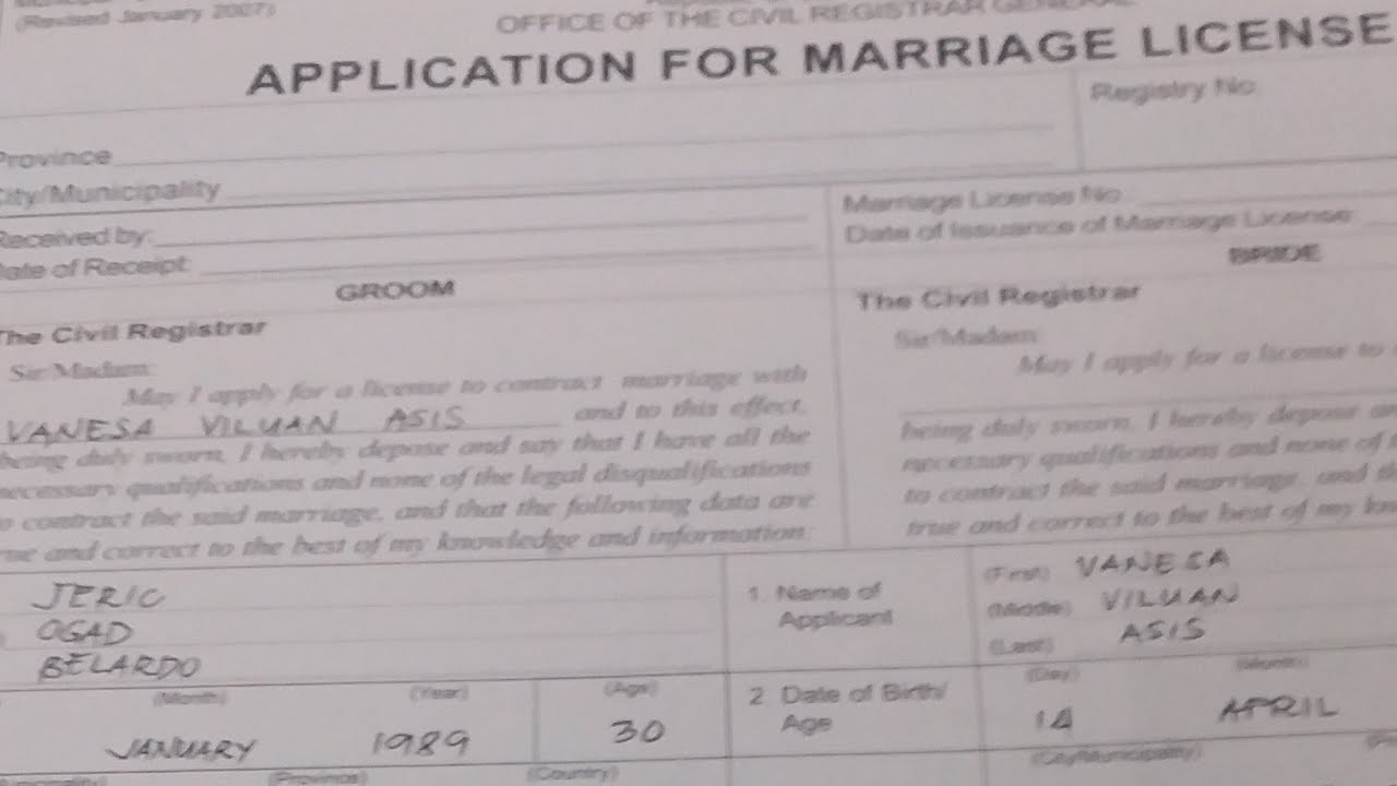 Requirements for applying Marriage License - YouTube