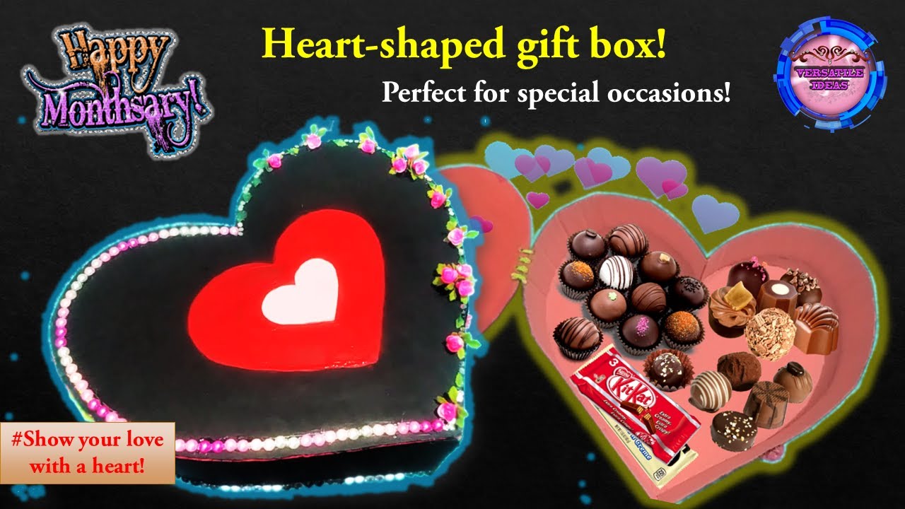 DIY Heart-shaped gift box! Perfect for any special occasions! Ideal for ...