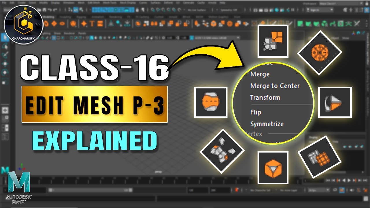 (VERY EASY)Class16 | Merge | Flip | Symmetrize | Chamfer | "DETAILED ...