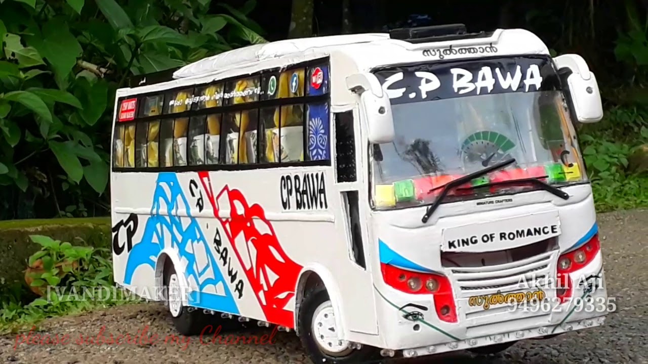 Handmade|RC |Miniature |model| Tourist| Bus| By |Akhil Aji vandimaker ...