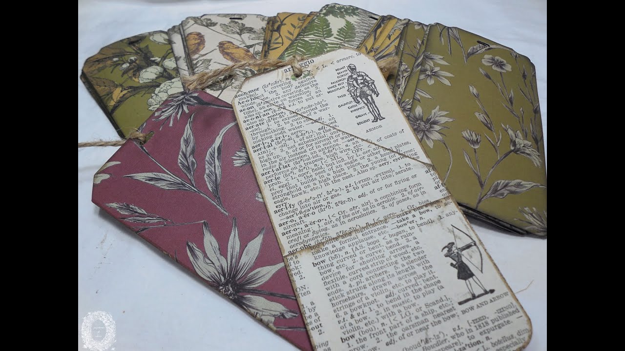 Tag Along Tuesday | Dictionary Pocket Backed Tags - YouTube