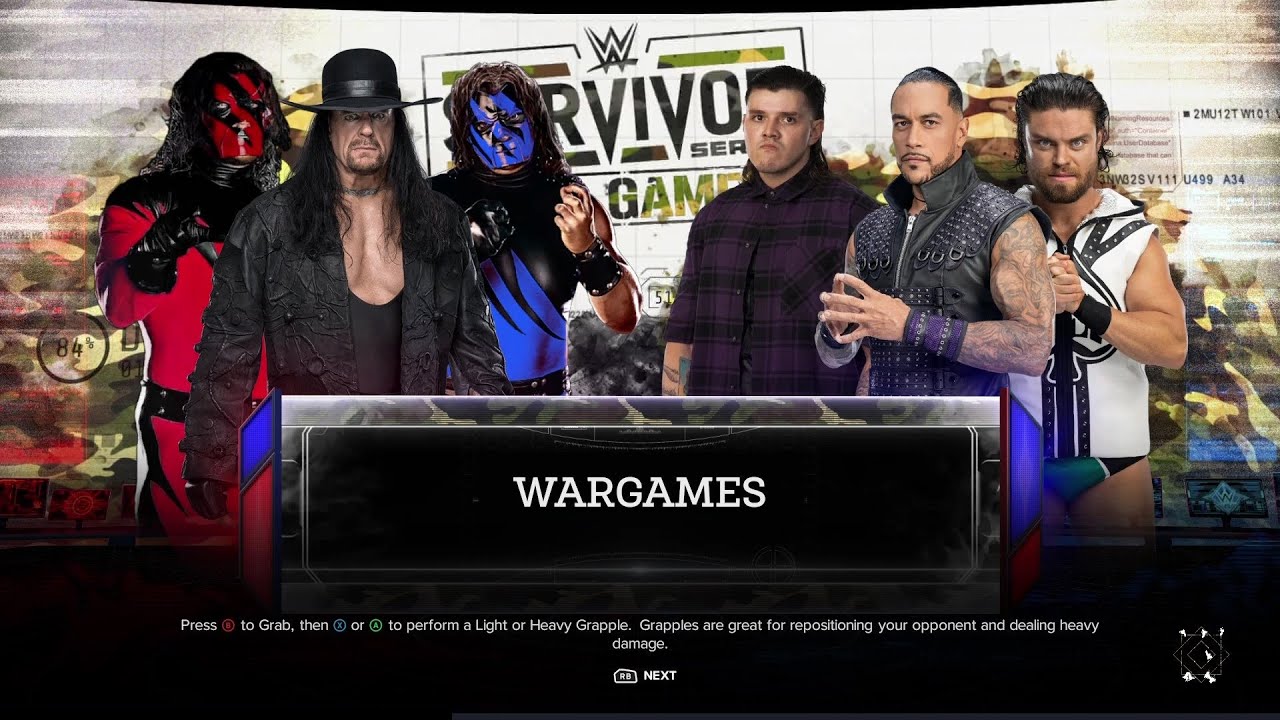WWE 2k24 3vs3MensWargames Undertaker, Kane & Blue Kane vs Judgement Day ...